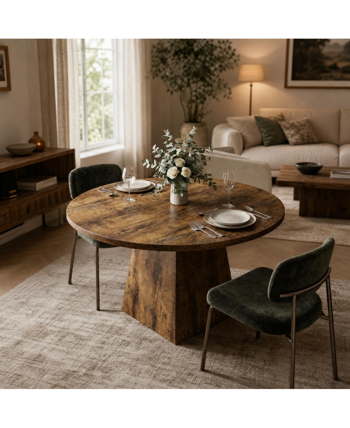 Click here for 47-Inch Round Pedestal Dining Table  Seats 4-6  Oa... prices