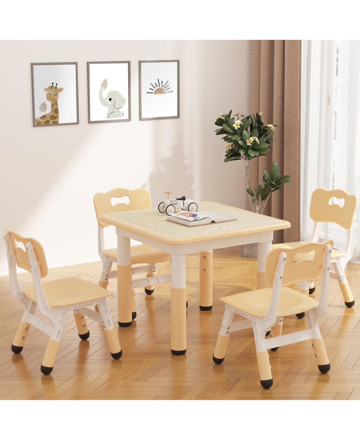 Click here for Height Adjustable Kids Table and 4 Chairs Set  Gam... prices