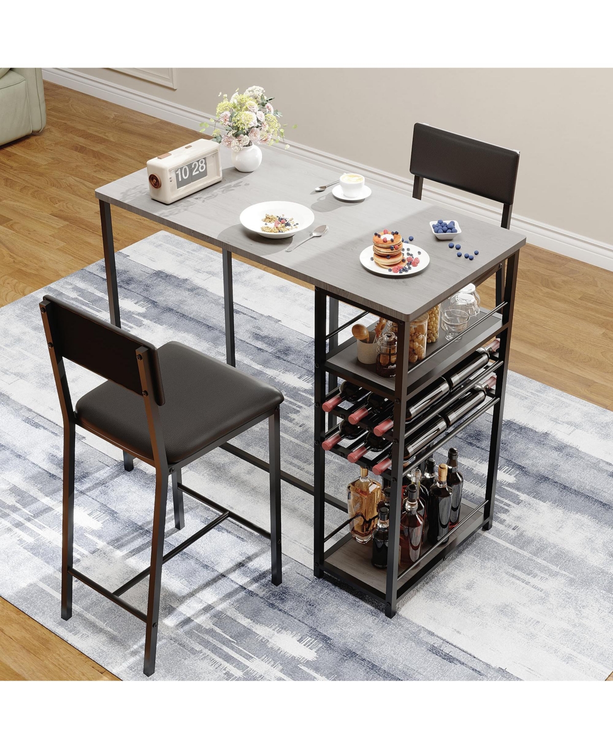 Click here for Dining Table Set 3 Piece Modern Industrial with Pu... prices