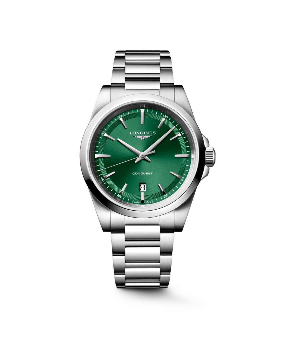 Click here for Longines Mens Conquest Silver Stainless Steel Stra... prices