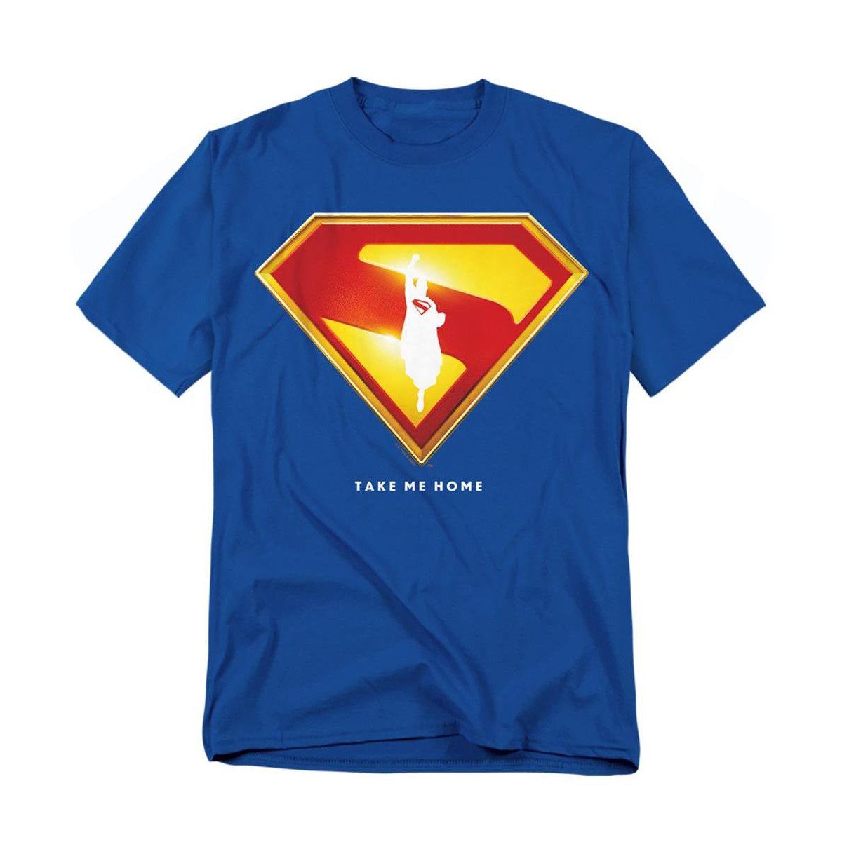 Click here for Superman Mens Take Me Home Shield T-Shirt - Royal prices