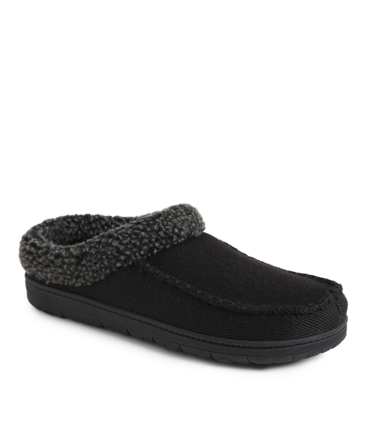 Click here for Dearfoams Mens Brendan Twill Moccasin Toe Clog Sli... prices