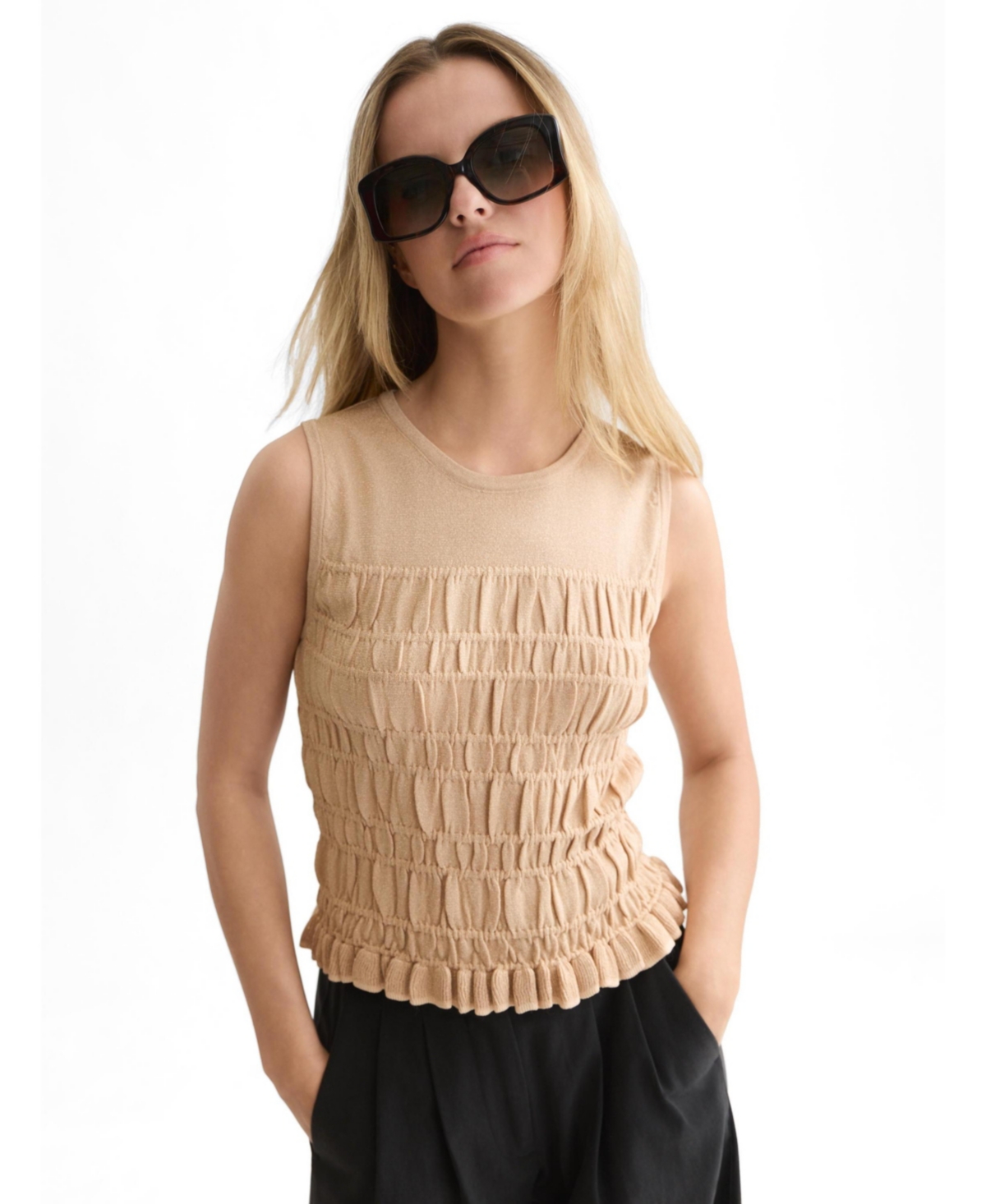 Click here for Scotch & Soda Womens Smock Stitch Knitted Crewneck... prices