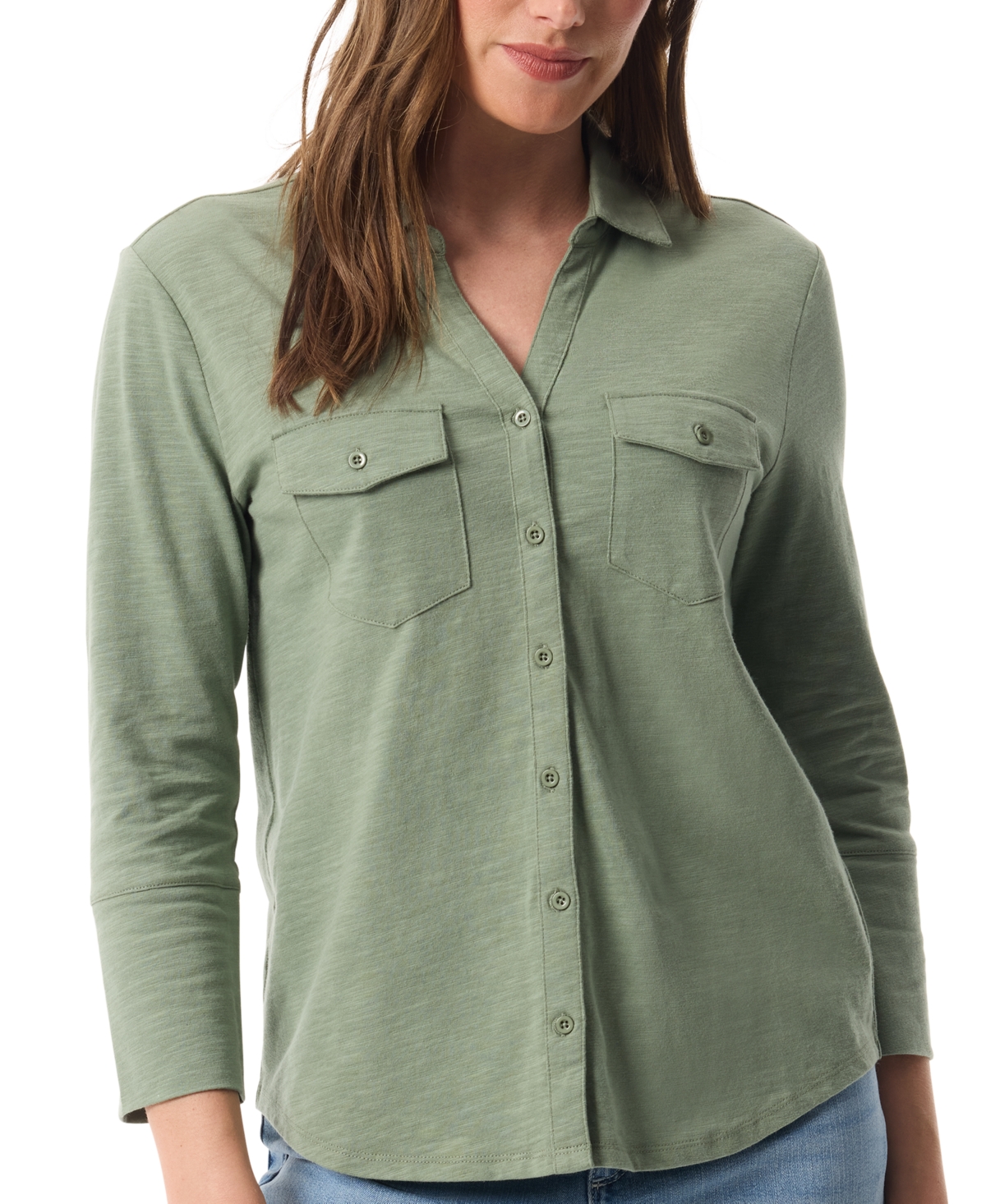 Click here for Gloria Vanderbilt Womens Ashten Point-Collar 3/4-S... prices