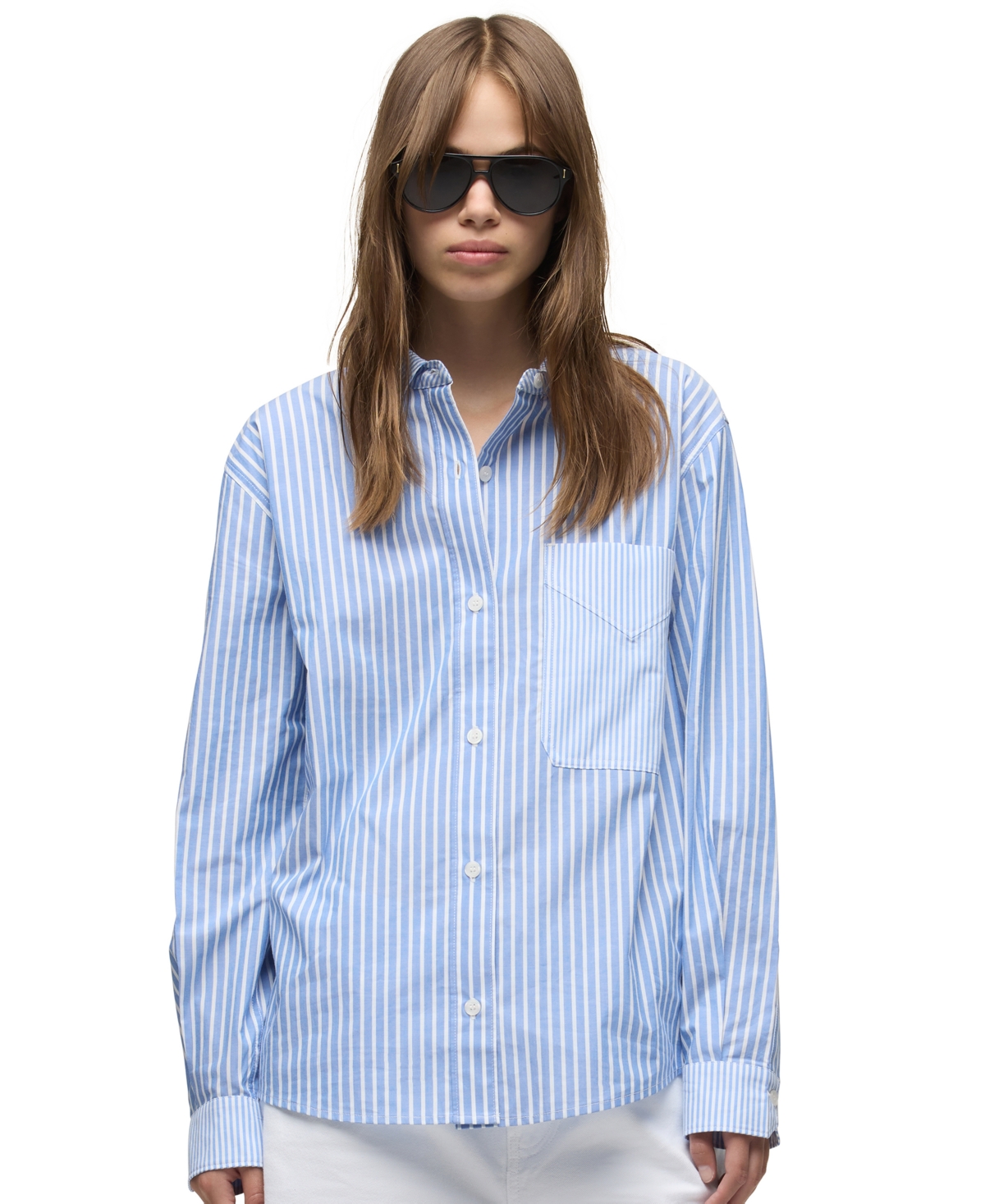 Click here for Hudson Jeans Womens Oversized Striped Long-Sleeve... prices