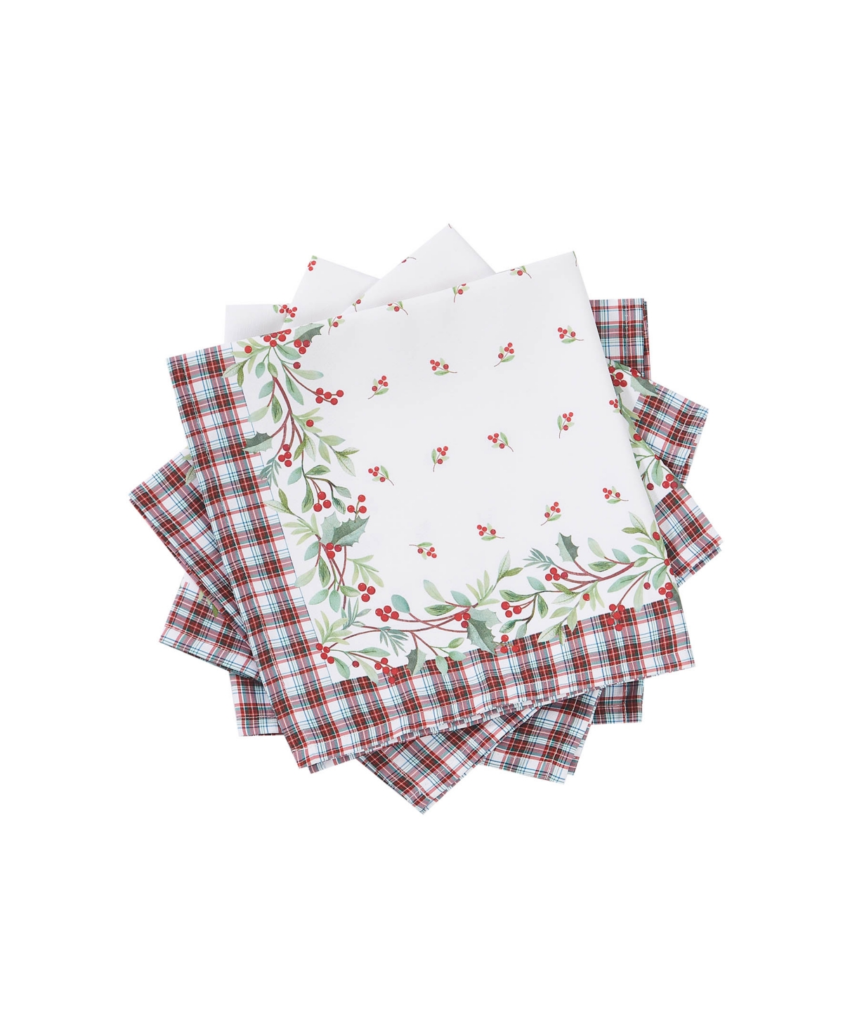 Click here for Avanti Holly Plaid Napkins  Set of 4 - White prices