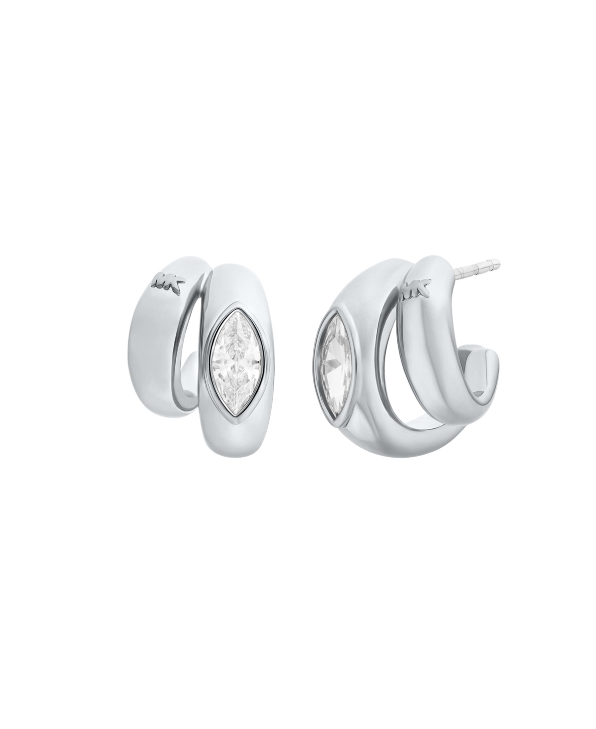 Click here for Michael Kors Marquise Double Huggie Earrings - Sil... prices