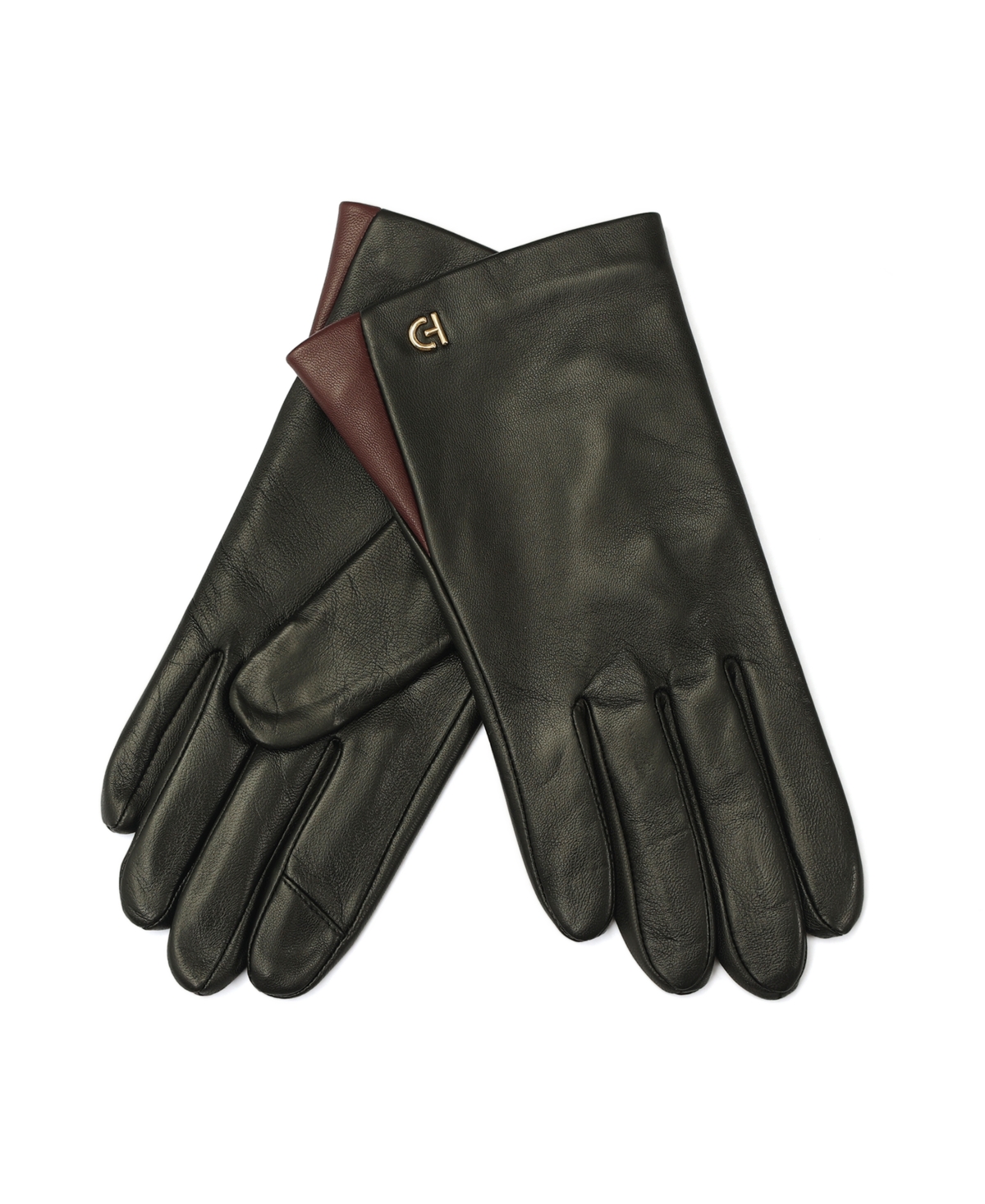 Click here for Cole Haan Womens Leather Palm Vented Gloves - Blac... prices
