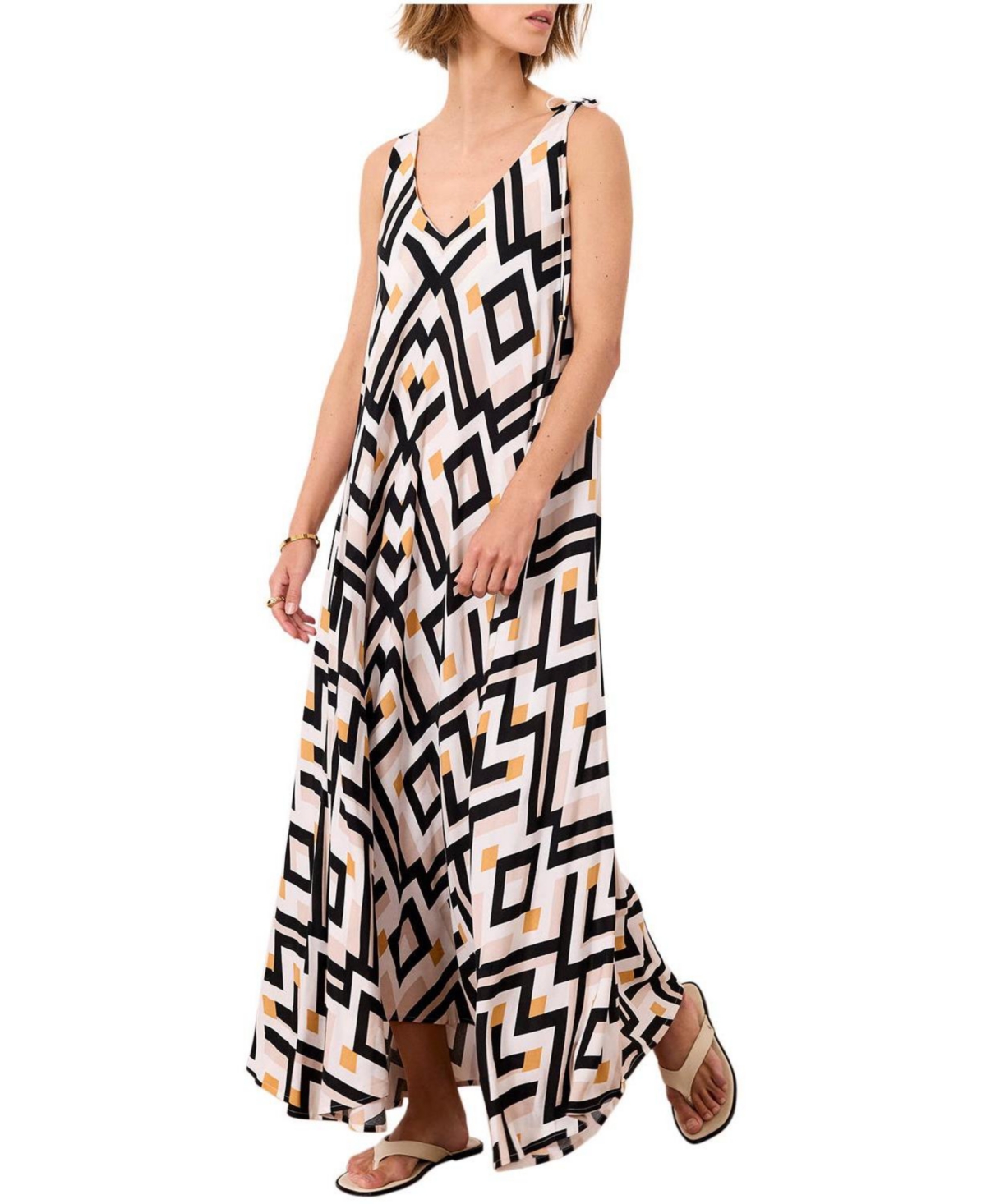 Click here for Mint Velvet Womens Monaco Geo Maxi Dress - Black prices