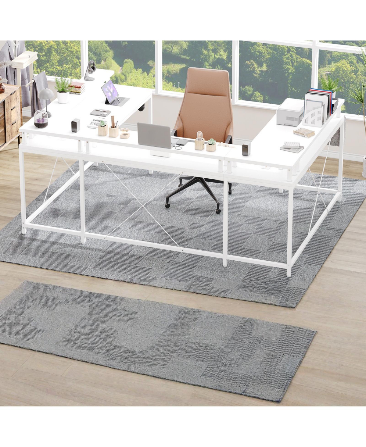 Click here for 79 Inch U-Shaped Computer Desk with Power Outlets... prices