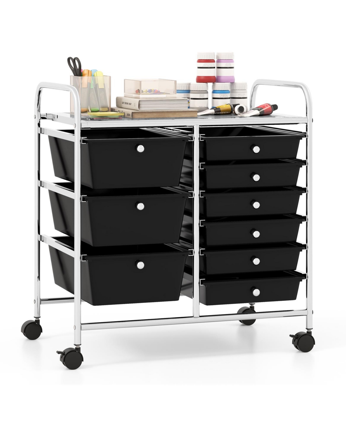 Click here for Mecale 9-Drawer Rolling Storage Cart with Wide Top... prices