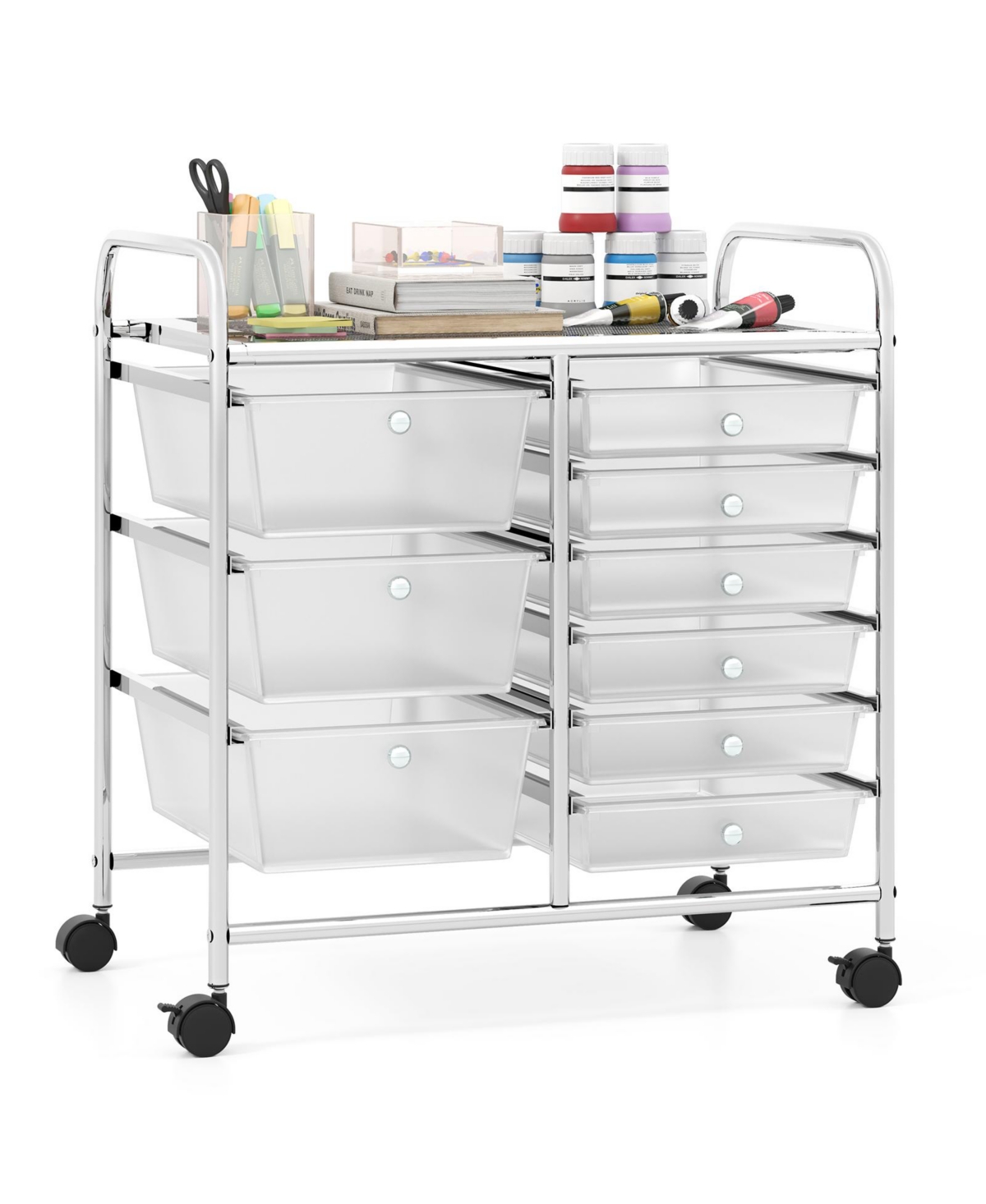 Click here for Mecale 9-Drawer Rolling Storage Cart with Wide Top... prices