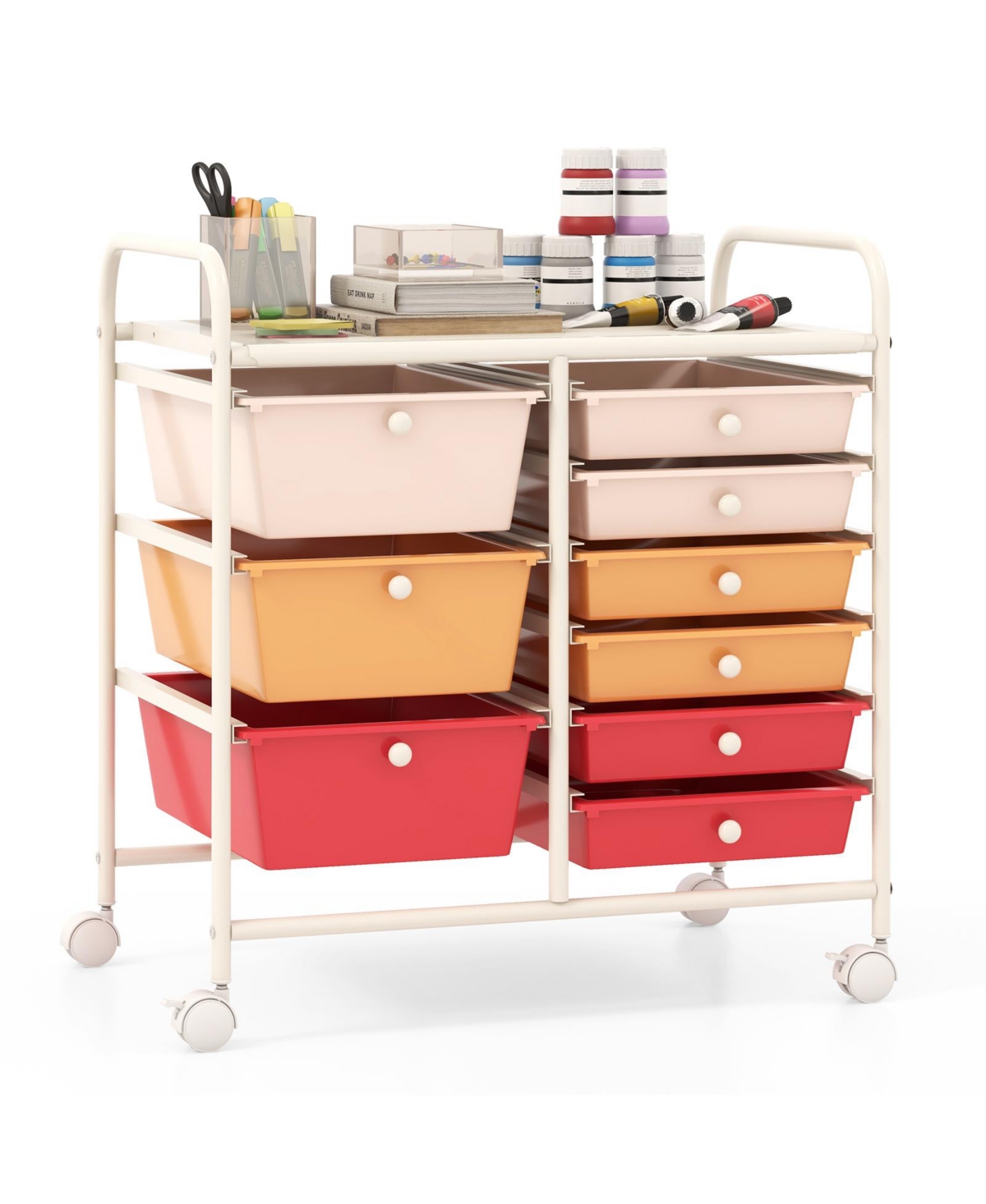 Click here for Mecale 9-Drawer Rolling Storage Cart with Wide Top... prices