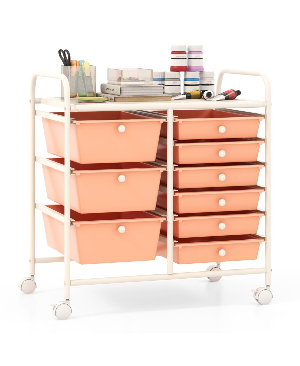 Click here for Mecale 9-Drawer Rolling Storage Cart with Wide Top... prices