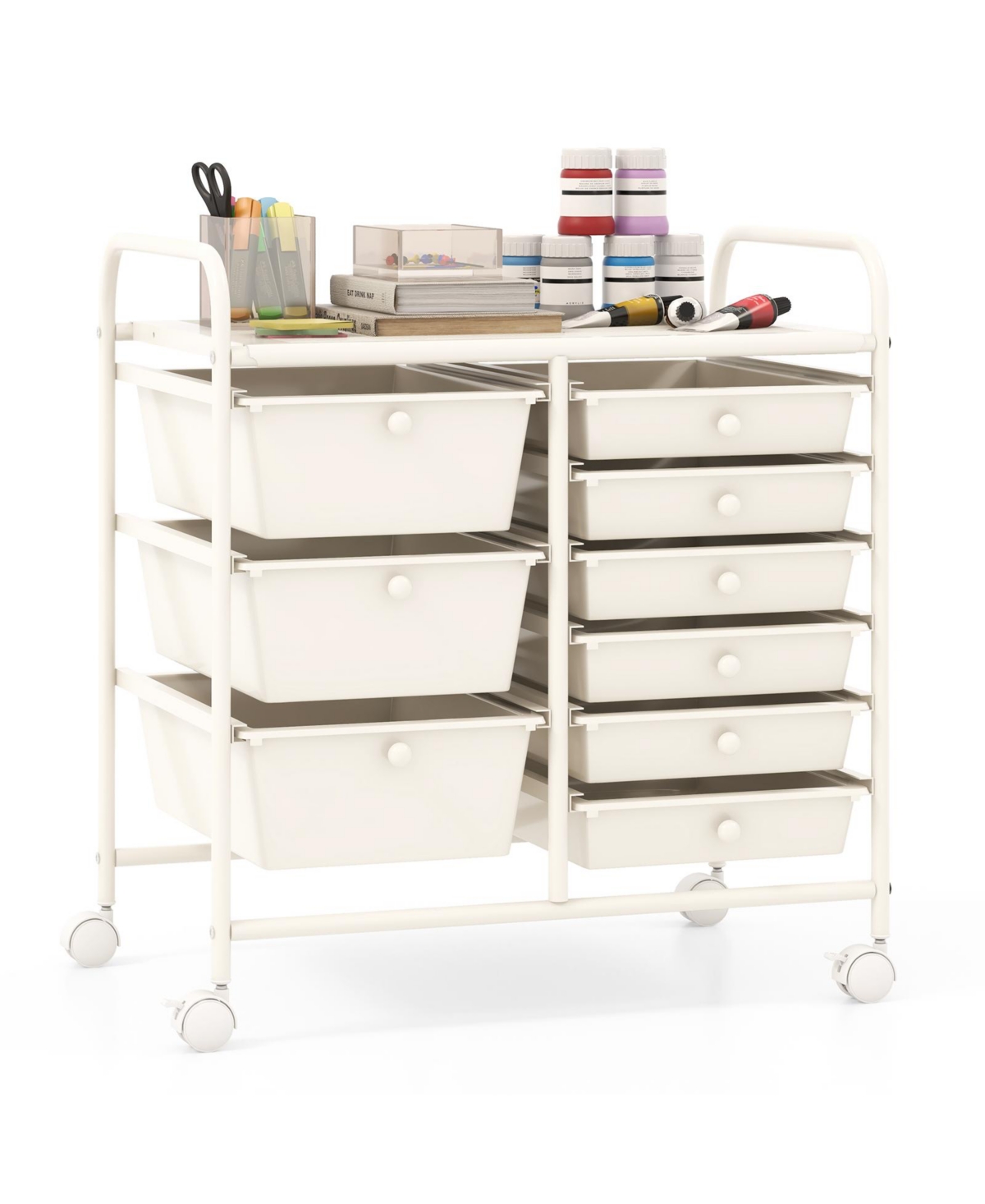 Click here for Mecale 9-Drawer Rolling Storage Cart with Wide Top... prices