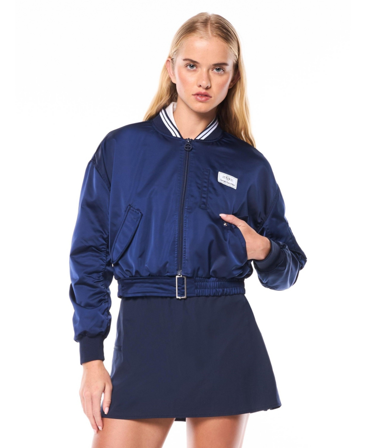 Click here for Sergio Tacchini Womens Piano Cropped Satin Bomber... prices