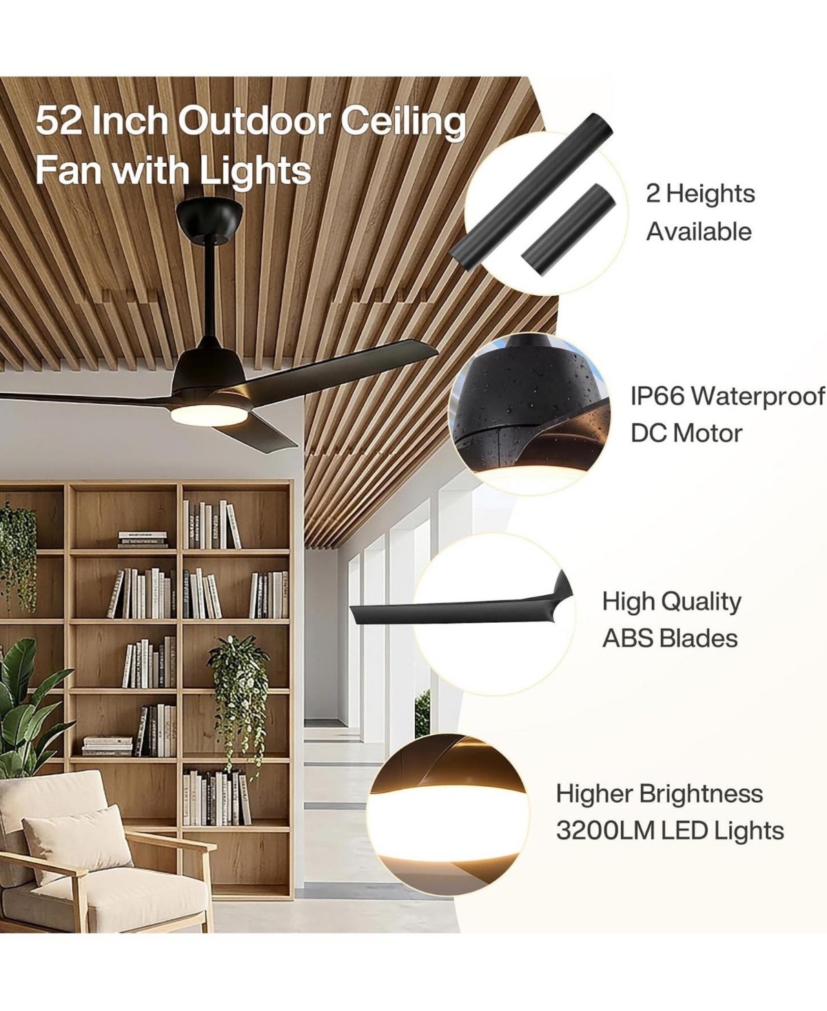 Click here for Tribesigns 52 Outdoor Ceiling Fans with Lights and... prices