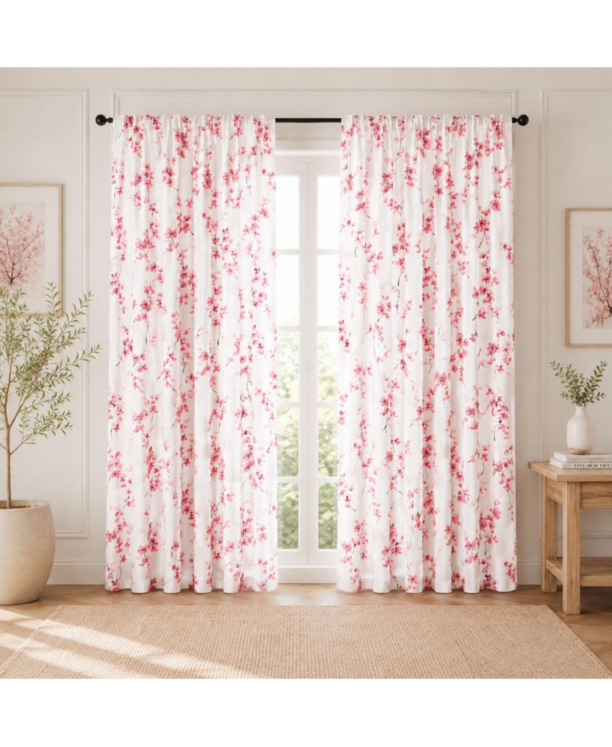 Click here for Kate Aurora 1 Piece Printed Cherry Blossom Rod Poc... prices
