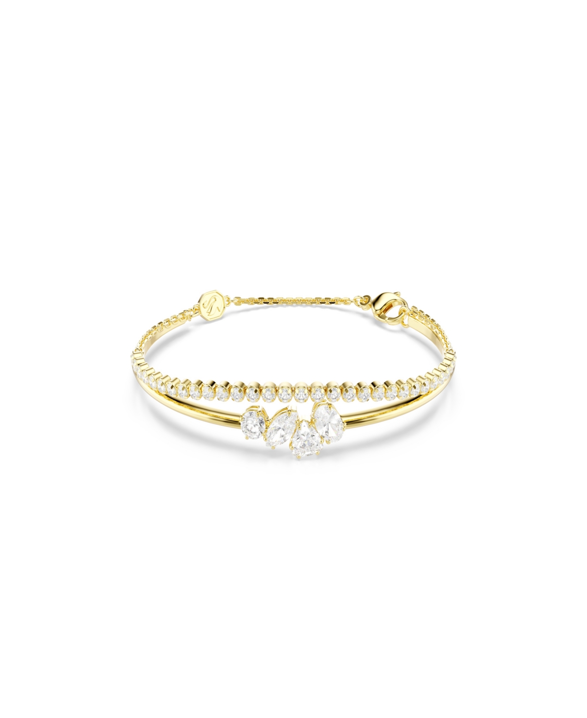 Click here for Swarovski Gold-Tone Plated White Crystal Bracelet... prices