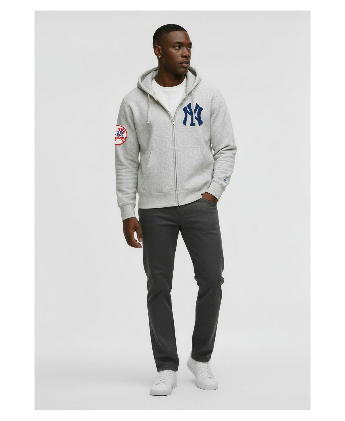 Click here for Champion Mens Gray New York Yankees Reverse Weave... prices