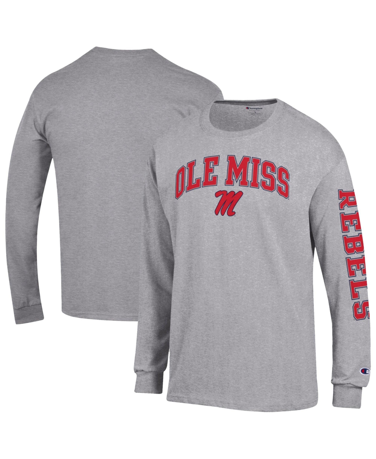 Click here for Champion Mens Heather Gray Ole Miss Rebels Arch Ov... prices