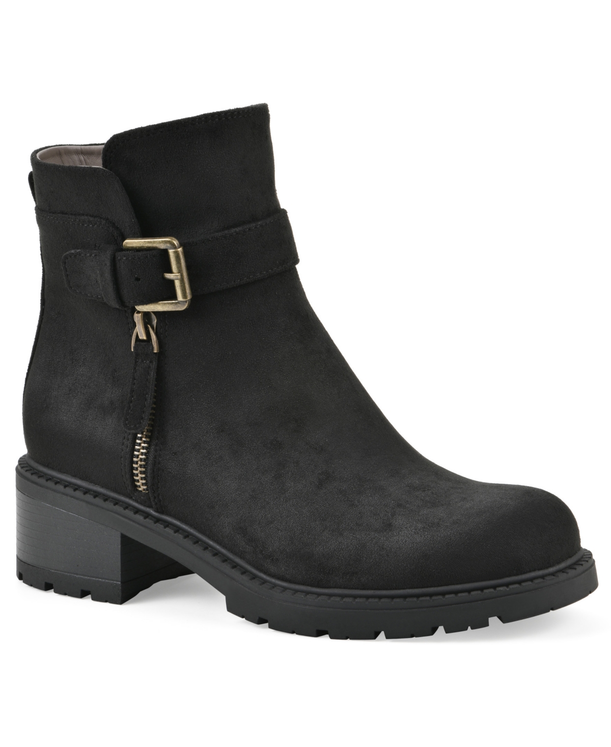 Click here for White Mountain Womens Bodie Lug Sole Booties - Bla... prices