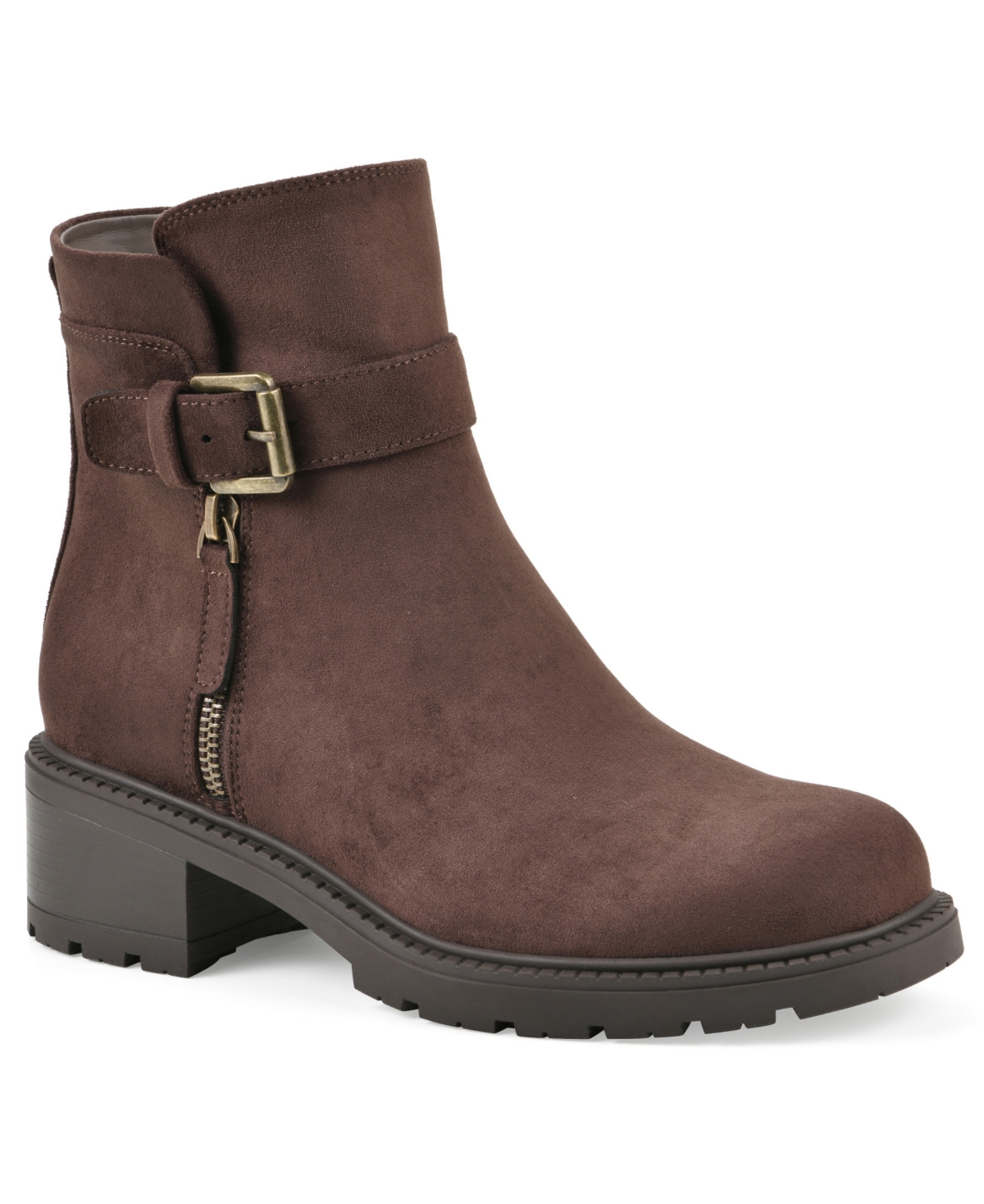 Click here for White Mountain Womens Bodie Lug Sole Booties - Bro... prices