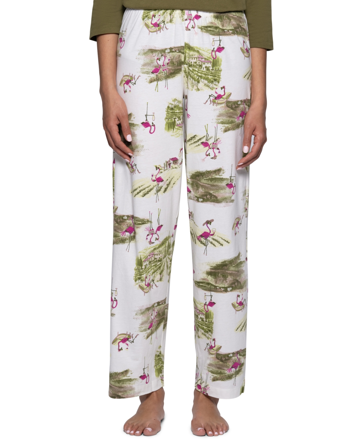 Click here for Hue Womens Vineyard Flamingos Relaxed-Fit Flamingo... prices