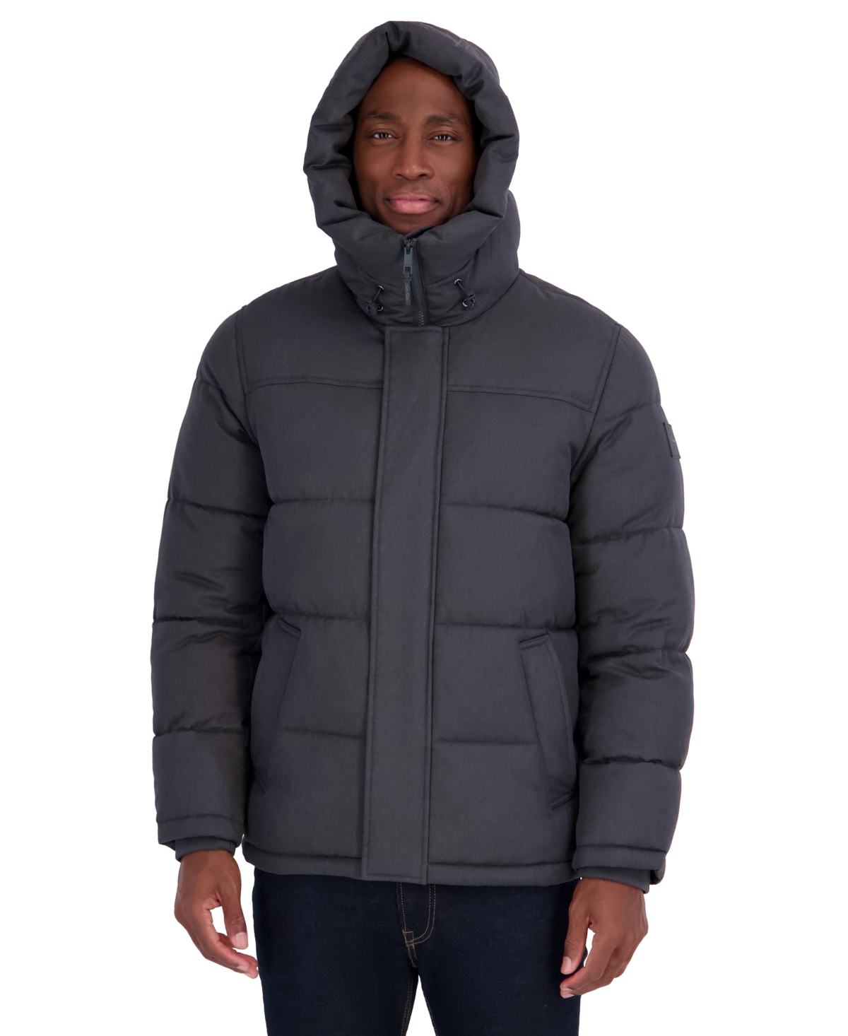 Click here for Calvin Klein Mens Miles Hooded Puffer Jacket - Cha... prices