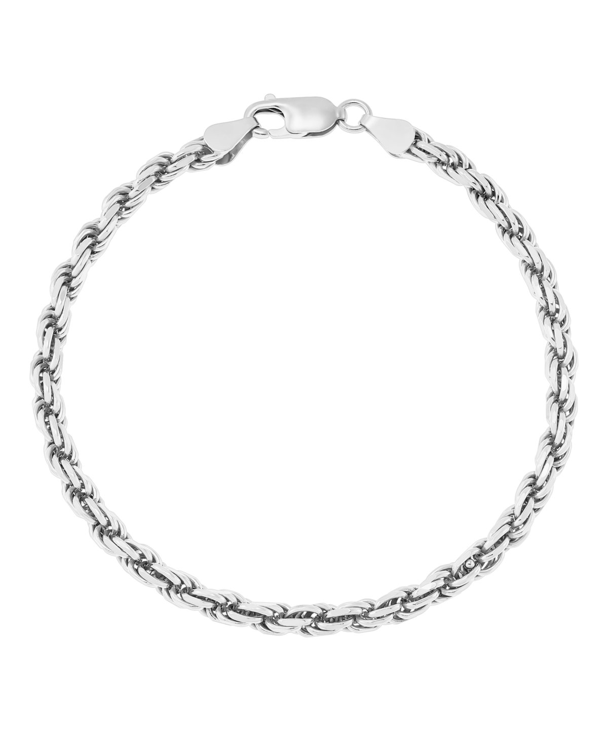 Click here for Italian Silver Solid Rope Chain Bracelet in Sterli... prices