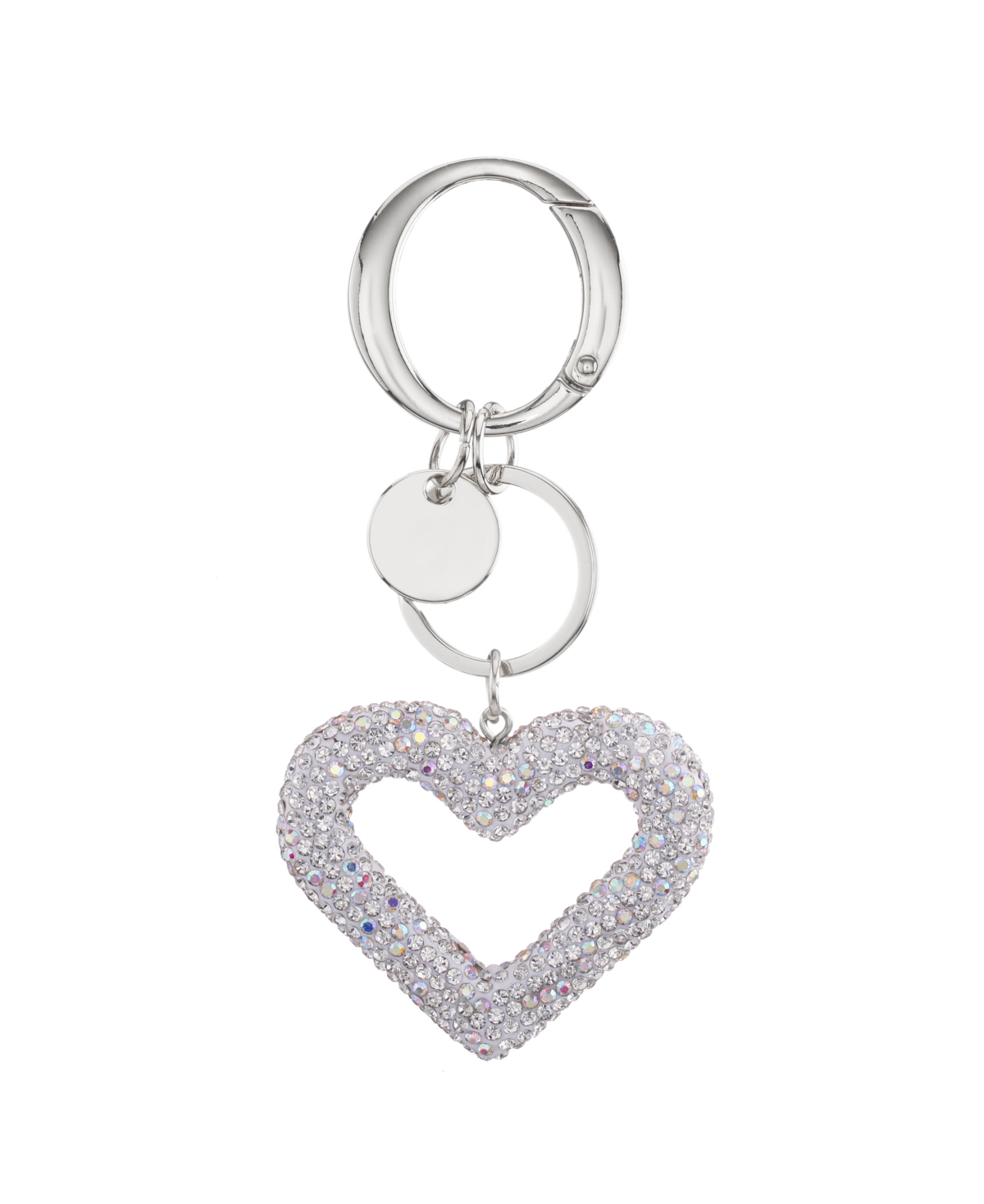 Click here for Nina Heart Crystal Bag Charm - Silver prices