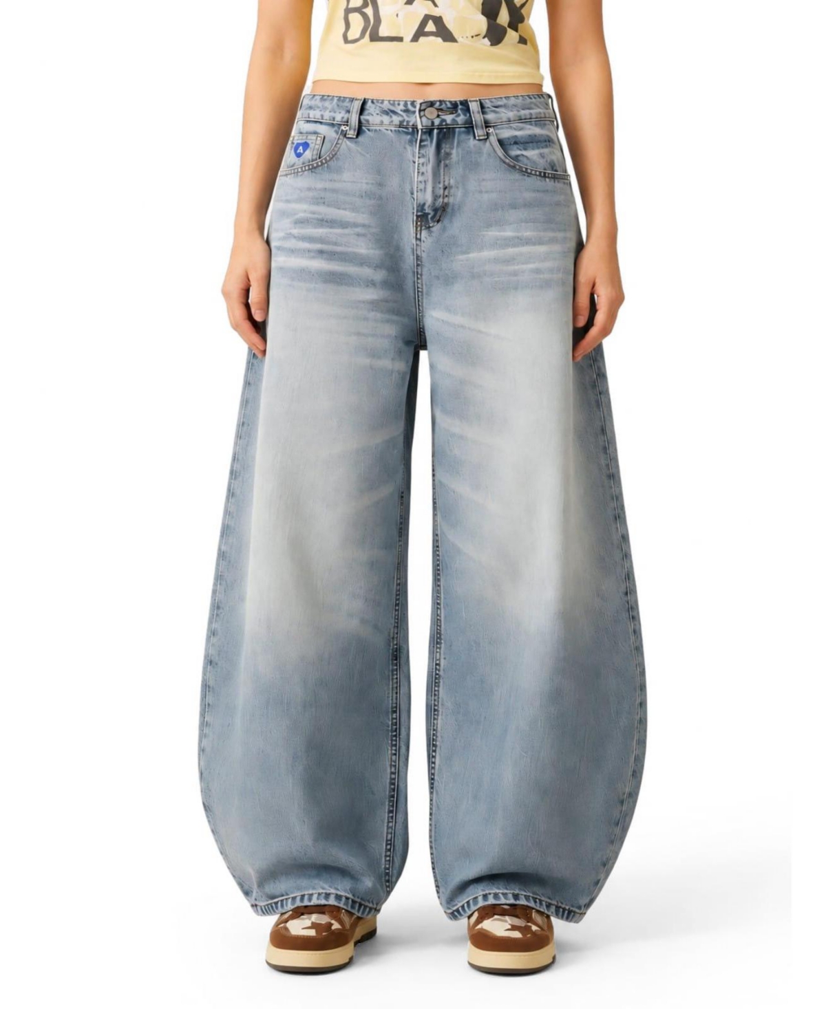 Click here for Aelfric Eden Womens Baggy Barrel High-Rise Wide-Le... prices