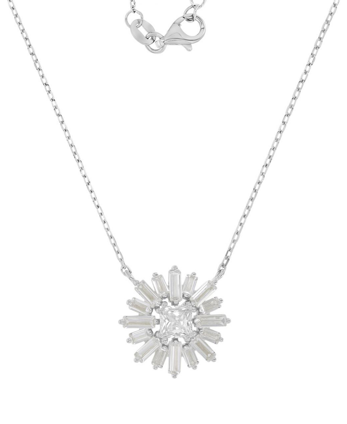 Click here for Macys Rhodium Over Sterling Silver Baguette and Pr... prices