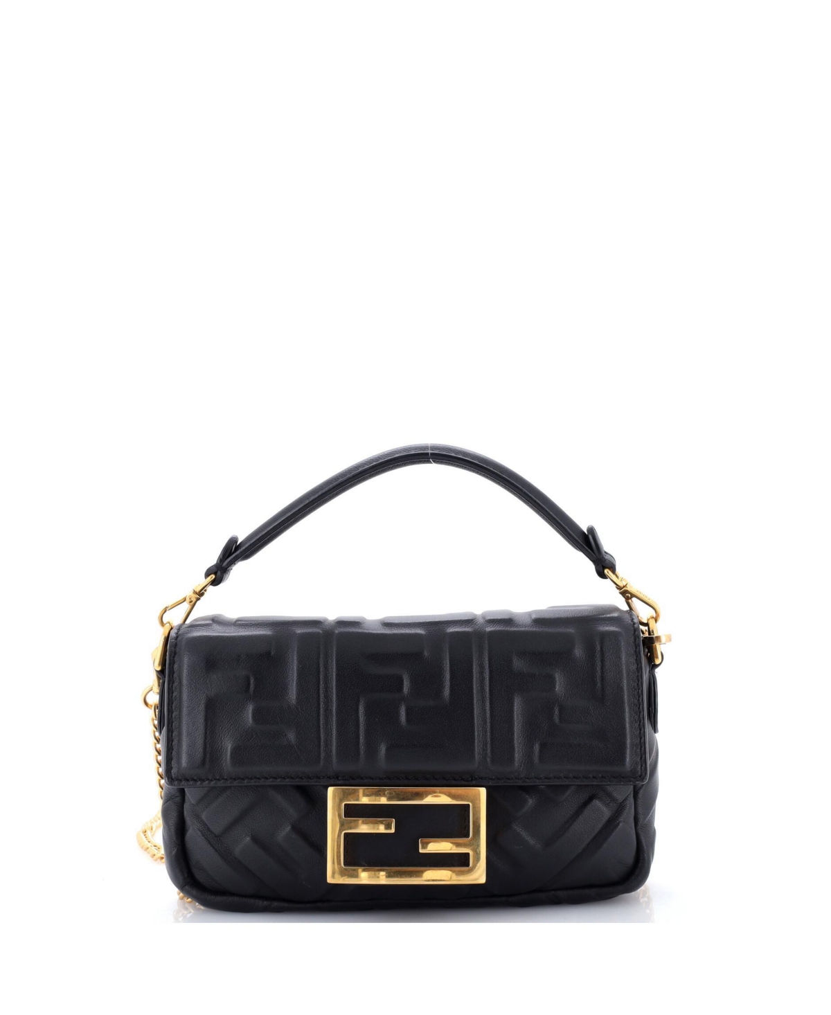 Click here for Pre-Owned Fendi Mini Baguette Nm Bag Zucca Embosse... prices