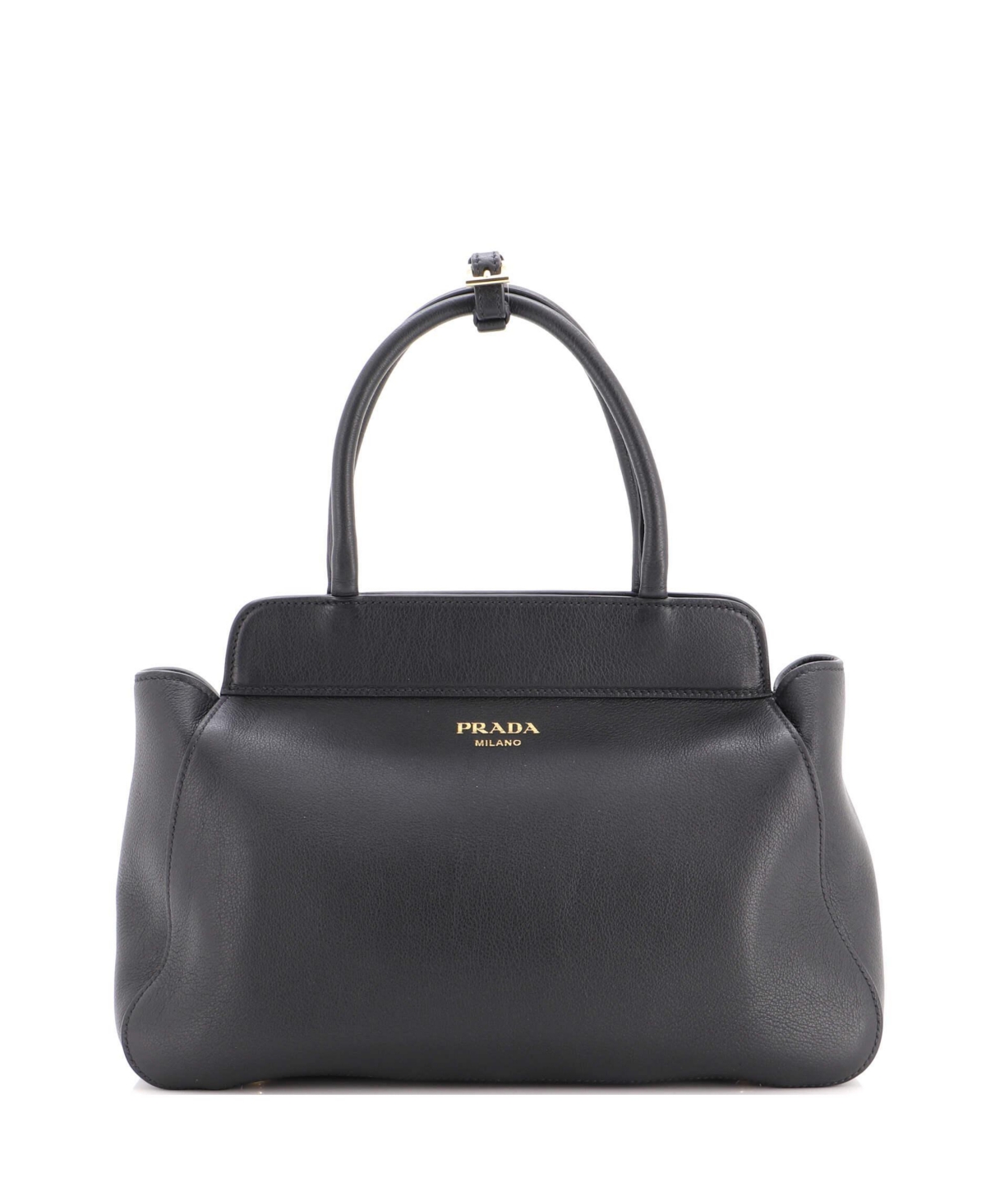 Click here for Pre-Owned Prada Medium Frame Tote Soft Grain Leath... prices