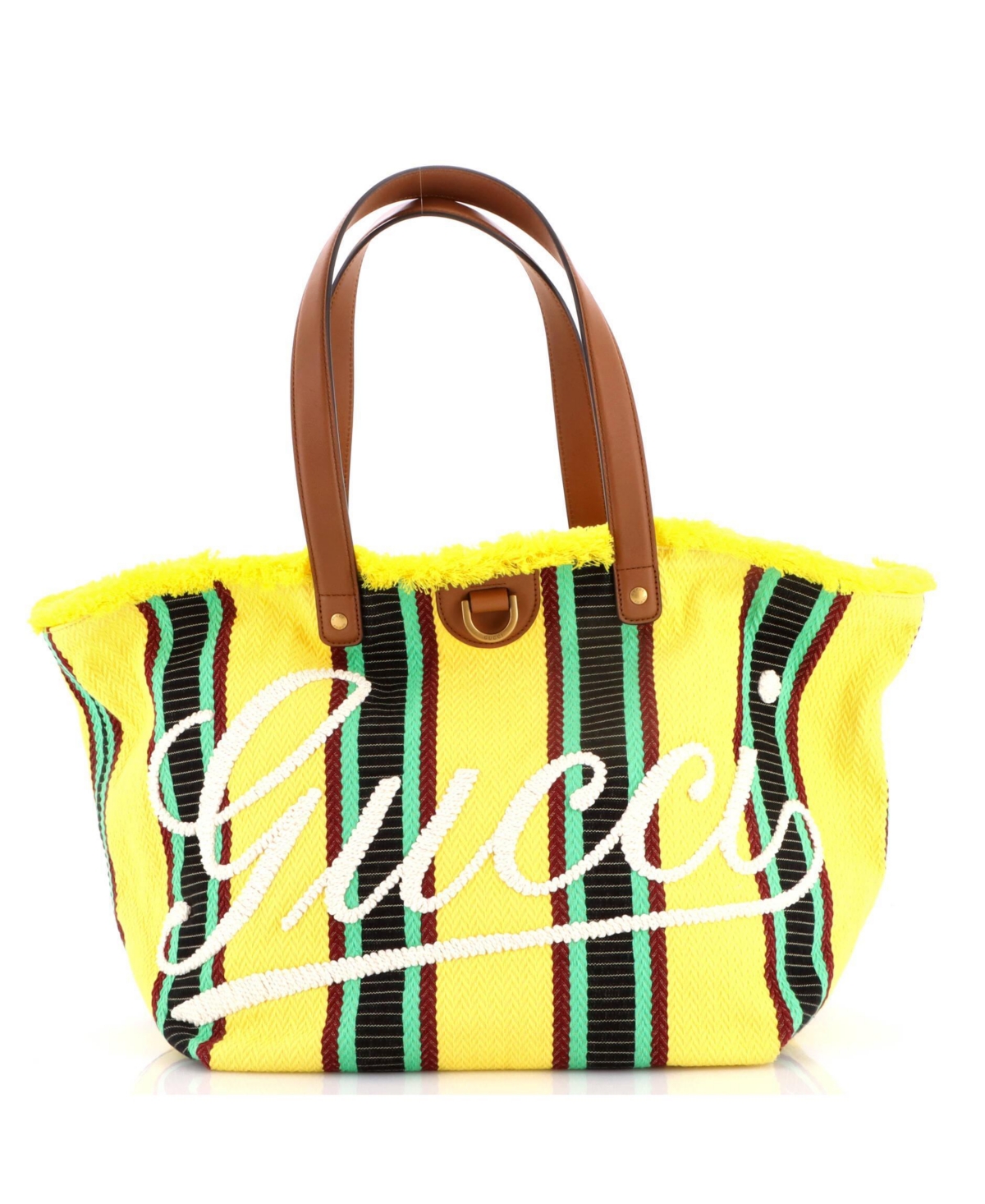 Click here for Pre-Owned Gucci Medium Script Open Tote Embroidere... prices