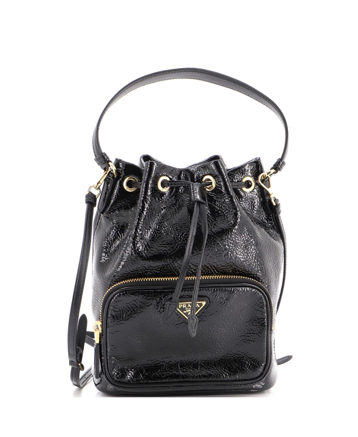 Click here for Pre-Owned Prada Small Drawstring Pocket Bucket Bag... prices