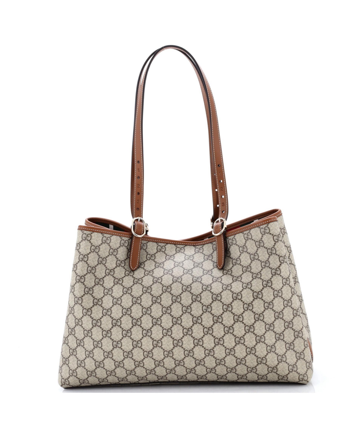 Click here for Pre-Owned Gucci Large Emblem Tote Gg Coated Canvas... prices