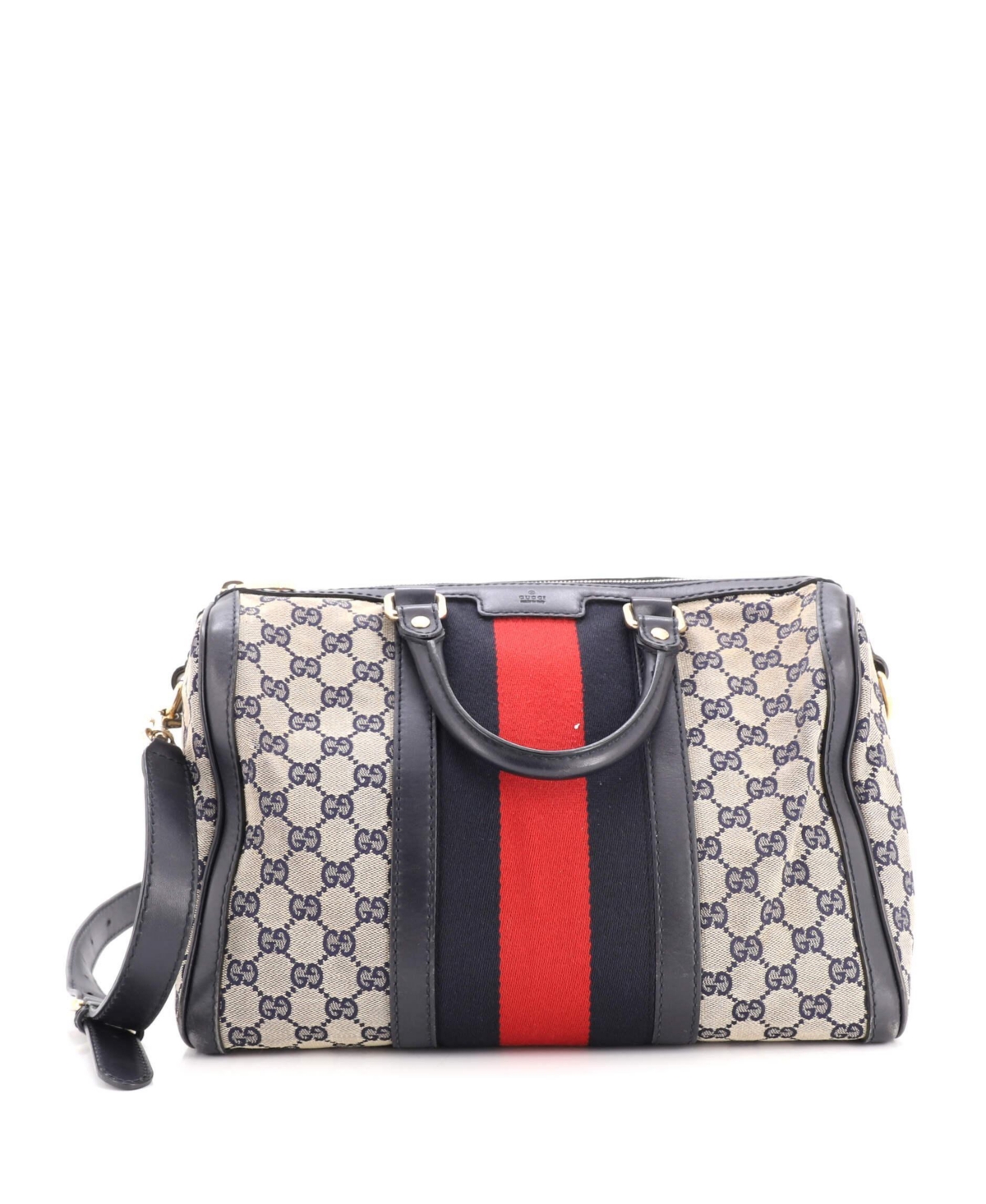 Click here for Pre-Owned Gucci Medium Vintage Web Boston Bag Gg C... prices