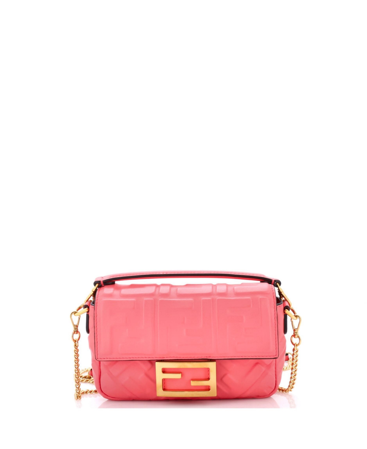 Click here for Pre-Owned Fendi Mini Baguette Nm Bag Zucca Embosse... prices