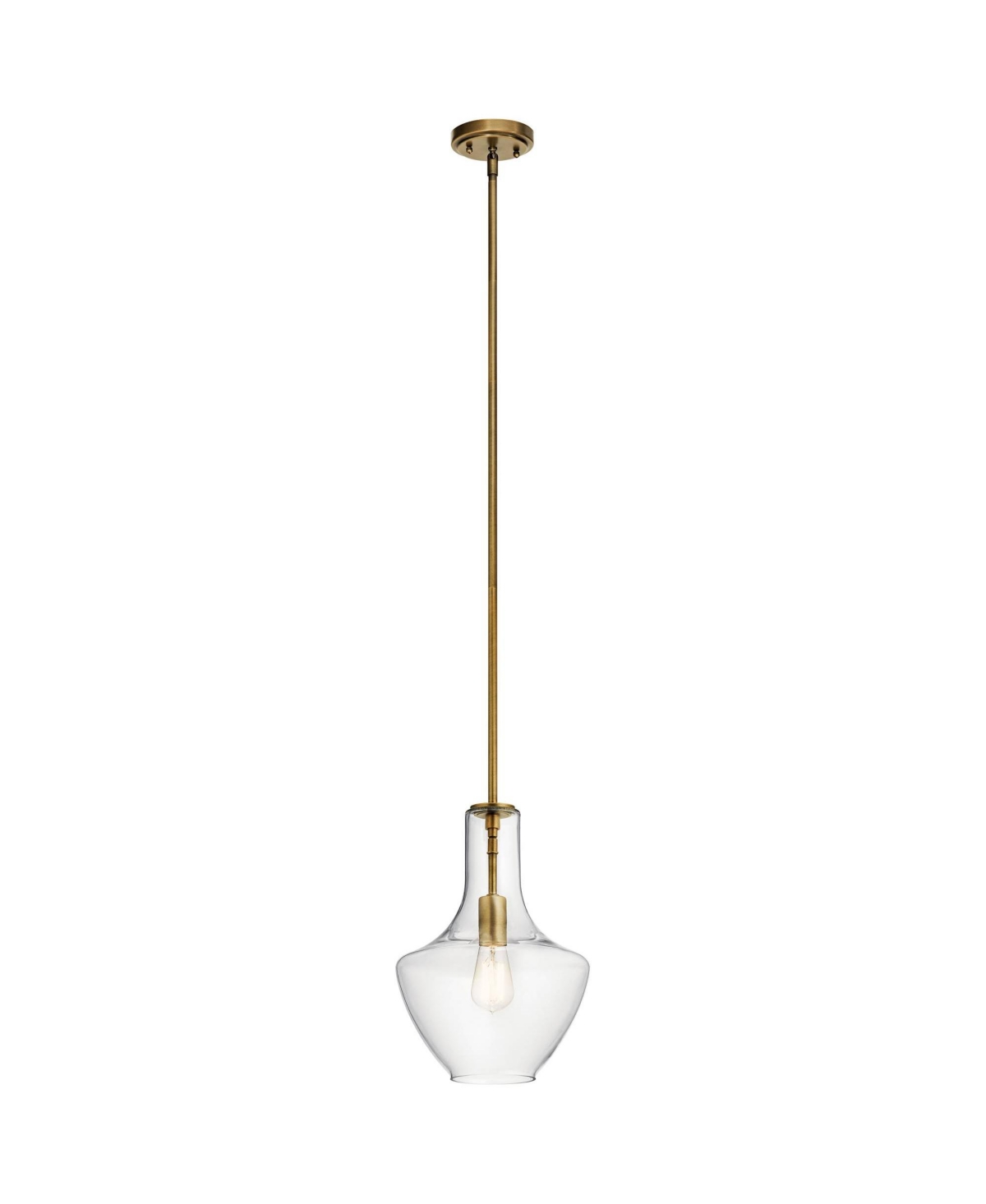 Click here for Kichler Everly 10 1/2 Wide Natural Brass Mini Pend... prices