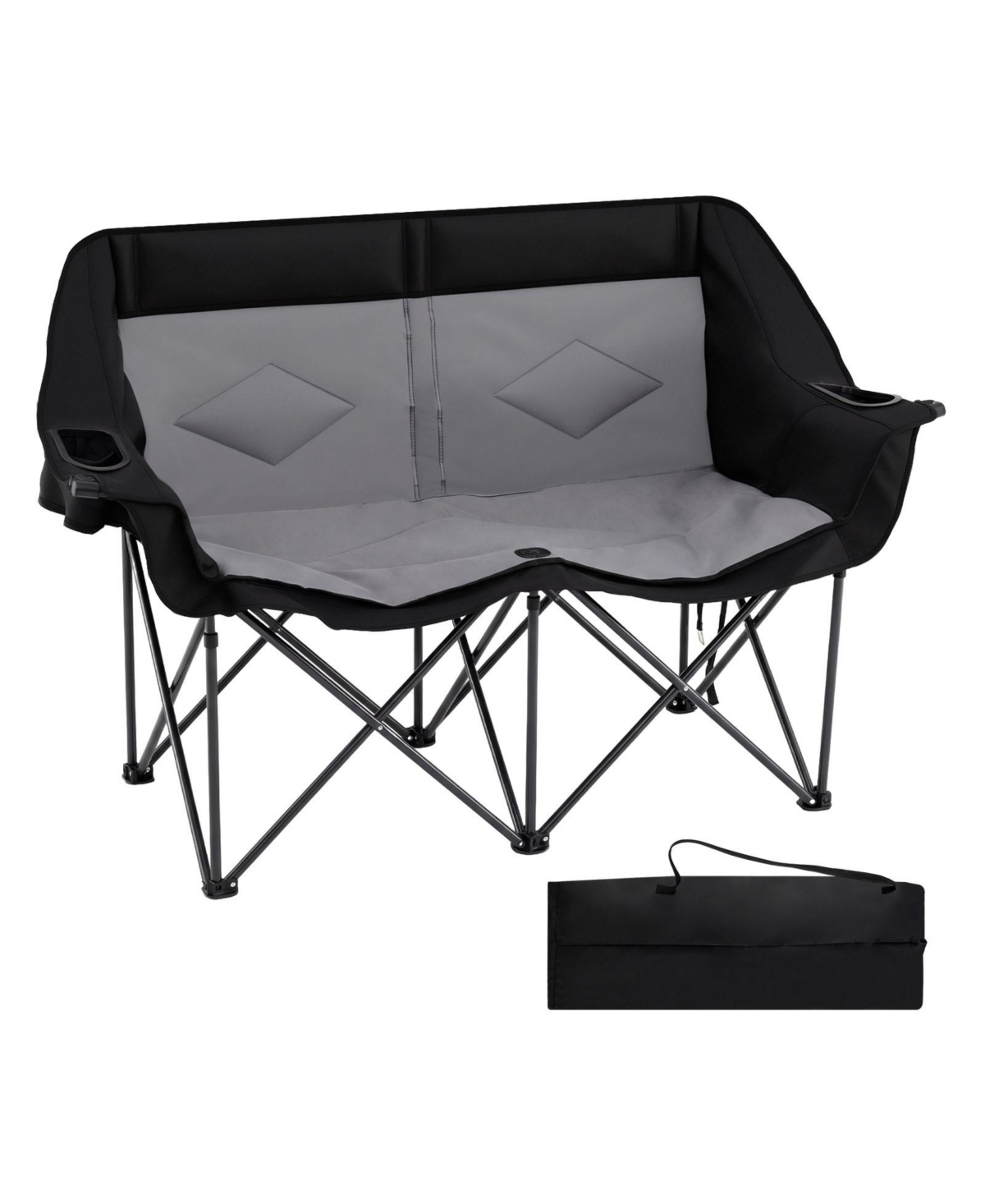 Click here for Gymax Double Camping Chair with Cup Holders Glass... prices