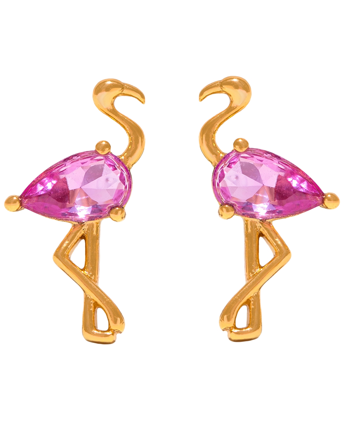 Click here for Girls Crew Crystal Flamingo Stud Earrings - Gold prices