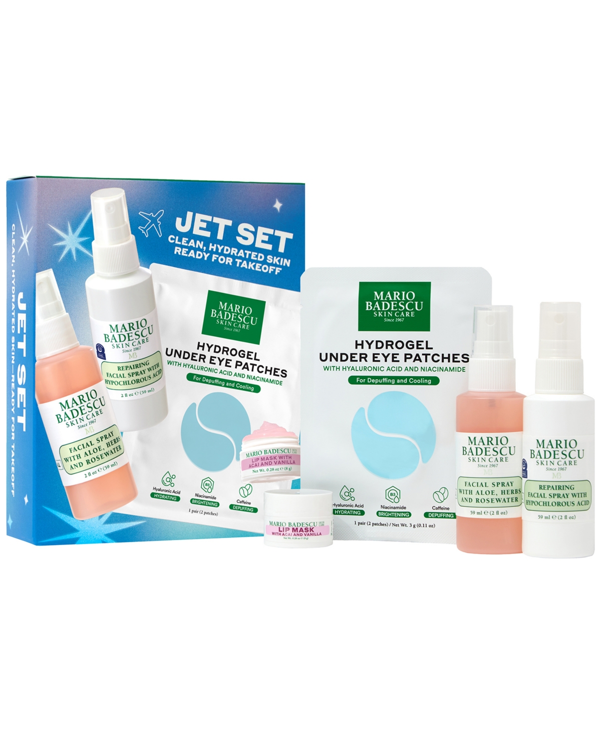 Click here for Mario Badescu 4-Piece Travel-Sized Essentials Jet... prices