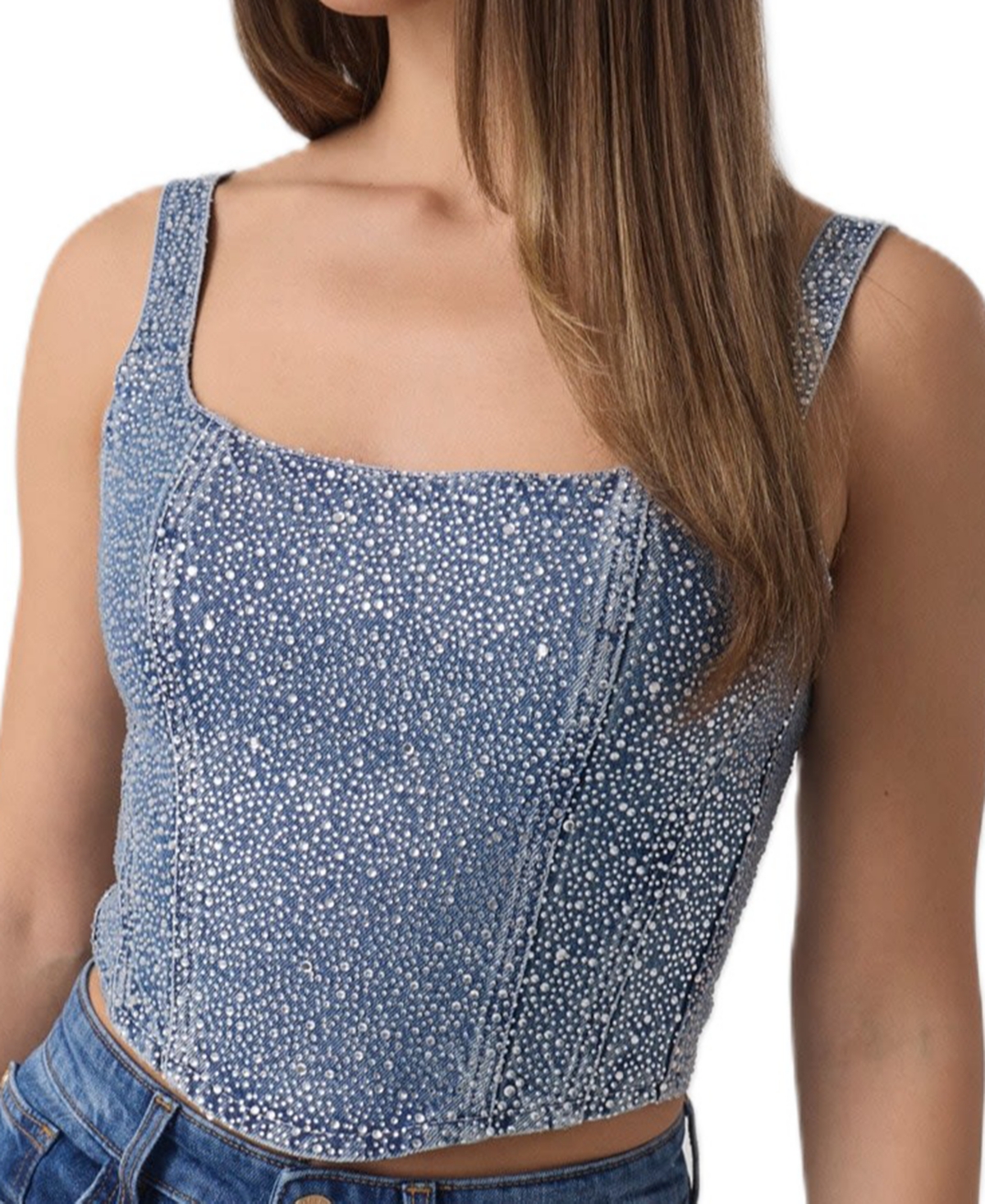 Click here for Guess Womens Gala Square-Neck Embellished Sleevele... prices