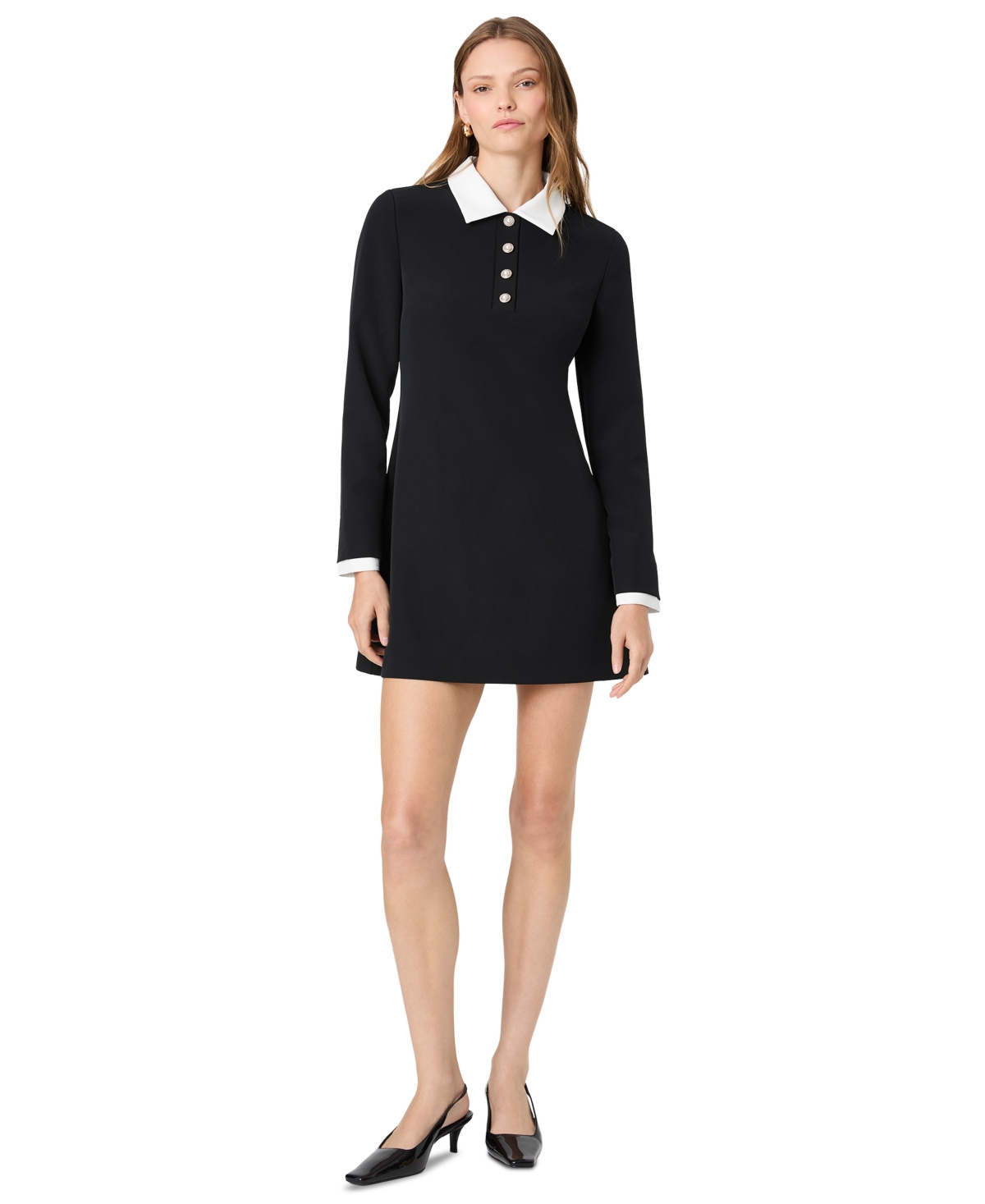 Click here for French Connection Womens Echo Crepe Half Placket L... prices