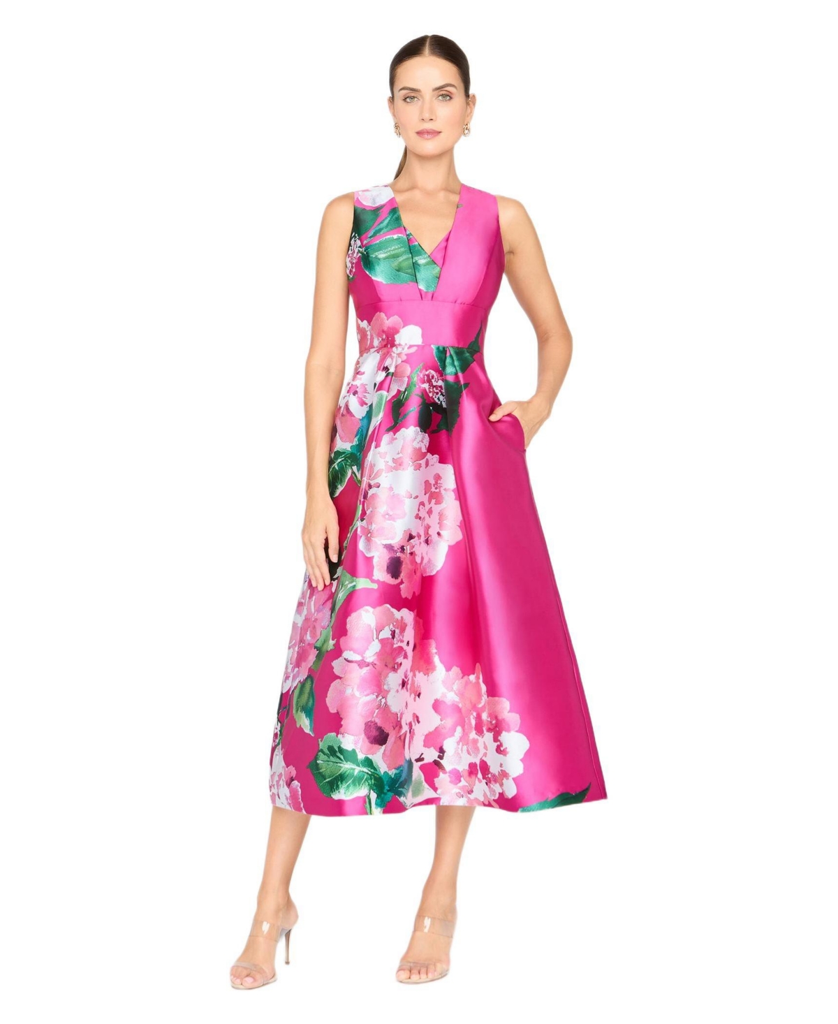 Click here for Kay Unger Womens Raina Tea Length Dress - Spring p... prices