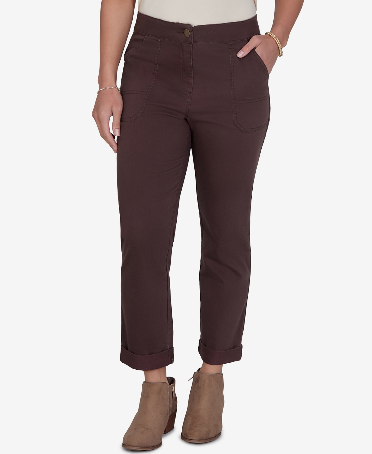 Click here for Ruby Rd. Petite Enzyme Wash Straight-Leg Cropped P... prices