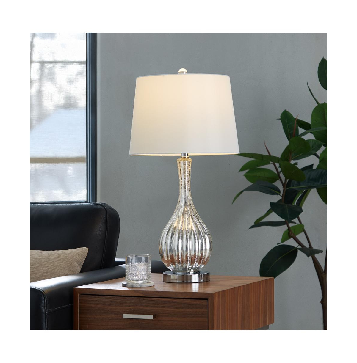 Click here for 27 Glass Table Lamp in Silver Crackle Glass and Ch... prices