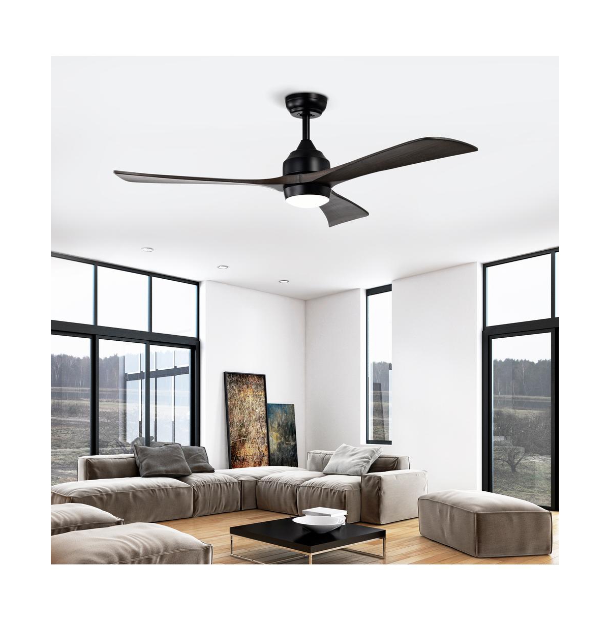 Click here for Sofucor 52-in Black Modern Led Ceiling Fan with Li... prices